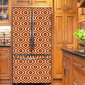 Retro Pattern Fridge Wrap Vintage Refrigerator Wrap Vinyl Side by Side ...