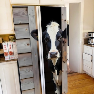 Cow Barn Fridge Wrap, Farmhouse Refrigerator Wrap Vinyl Side by Side ...