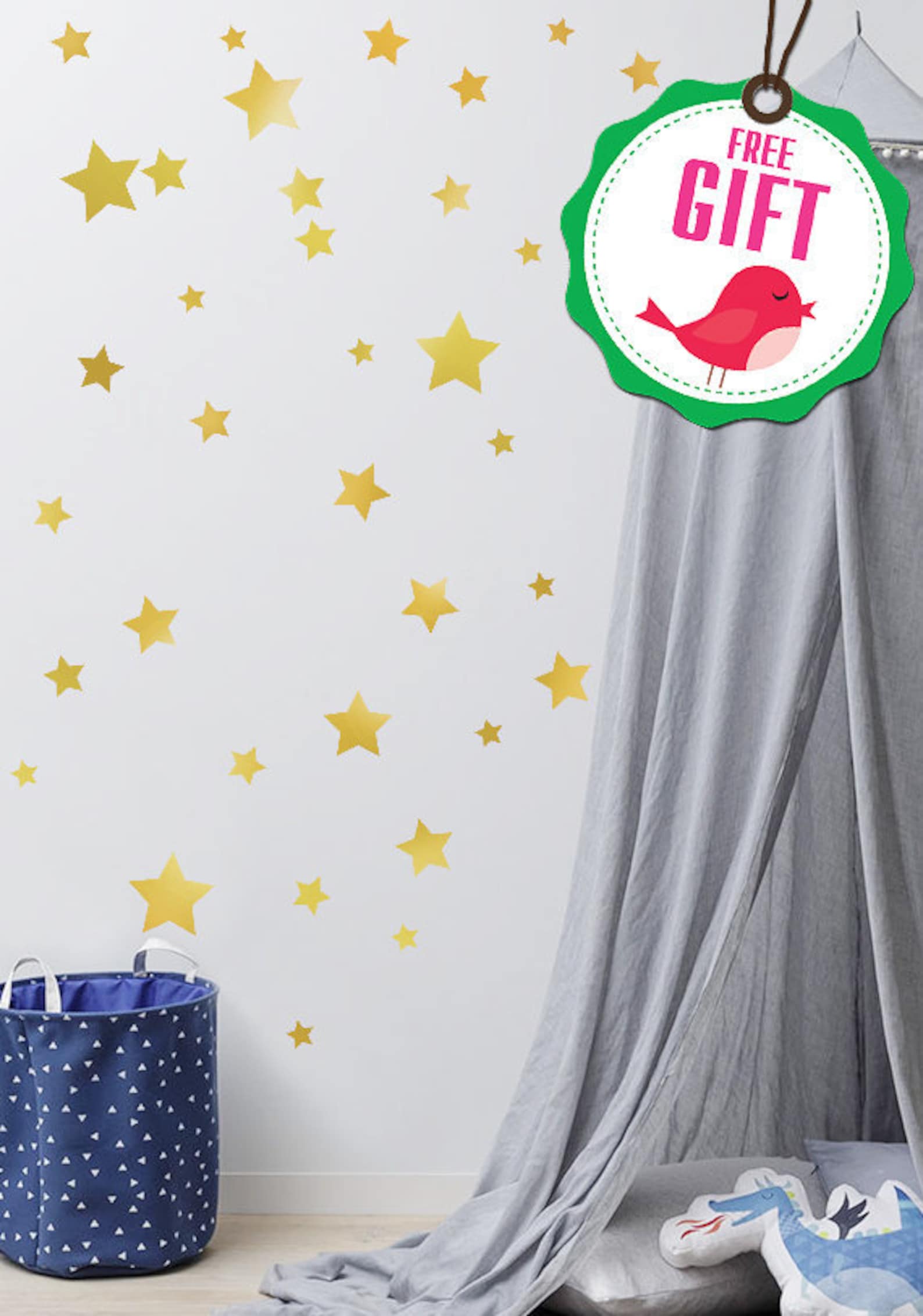 Star Decals, Star Wall Decals, 60pcs Gold Star Decals, Gold Stars, Star ...