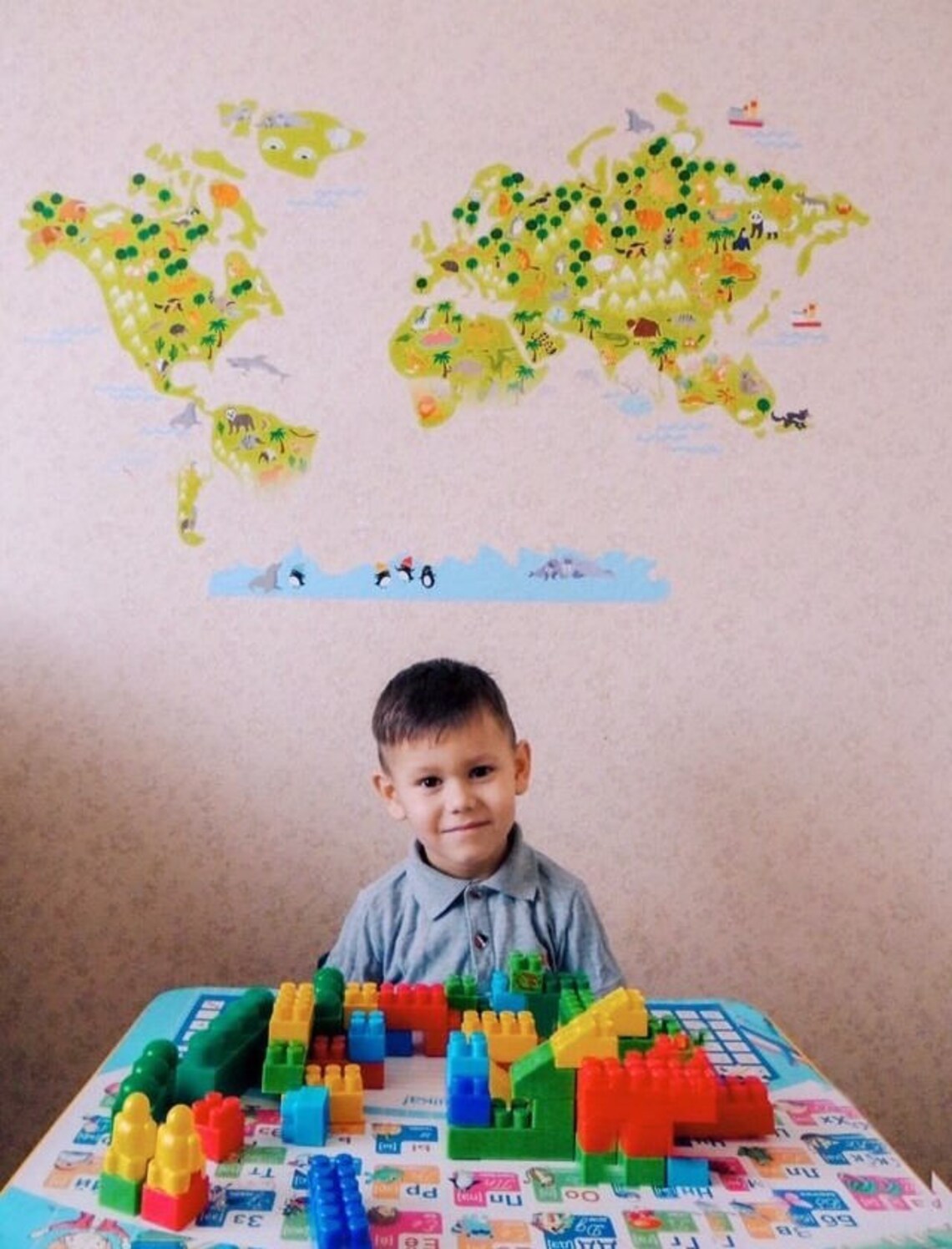 World Map Wall Decal World Map for Kids World Map Sticker | Etsy