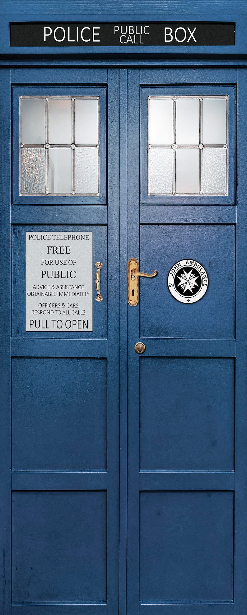 Tardis Door Wrap Tardis Door Cover Policebox Door Wrap | Etsy