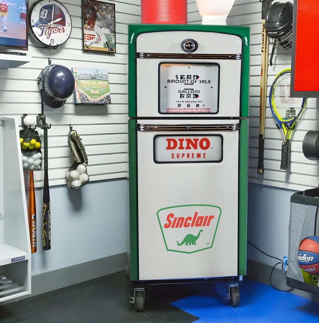 Gas Pump Fridge Wrap Vintage, Refrigerator Wrap Sinclair Dino Gas Pump ...