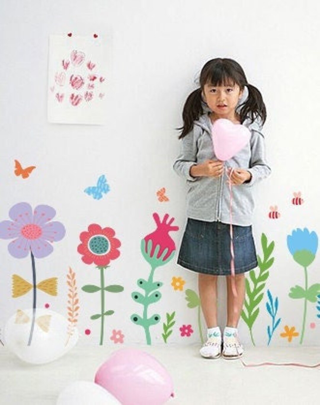 Cartoon Flower Wall Decals for Kids Floral Wall Decals Girls - Etsy
