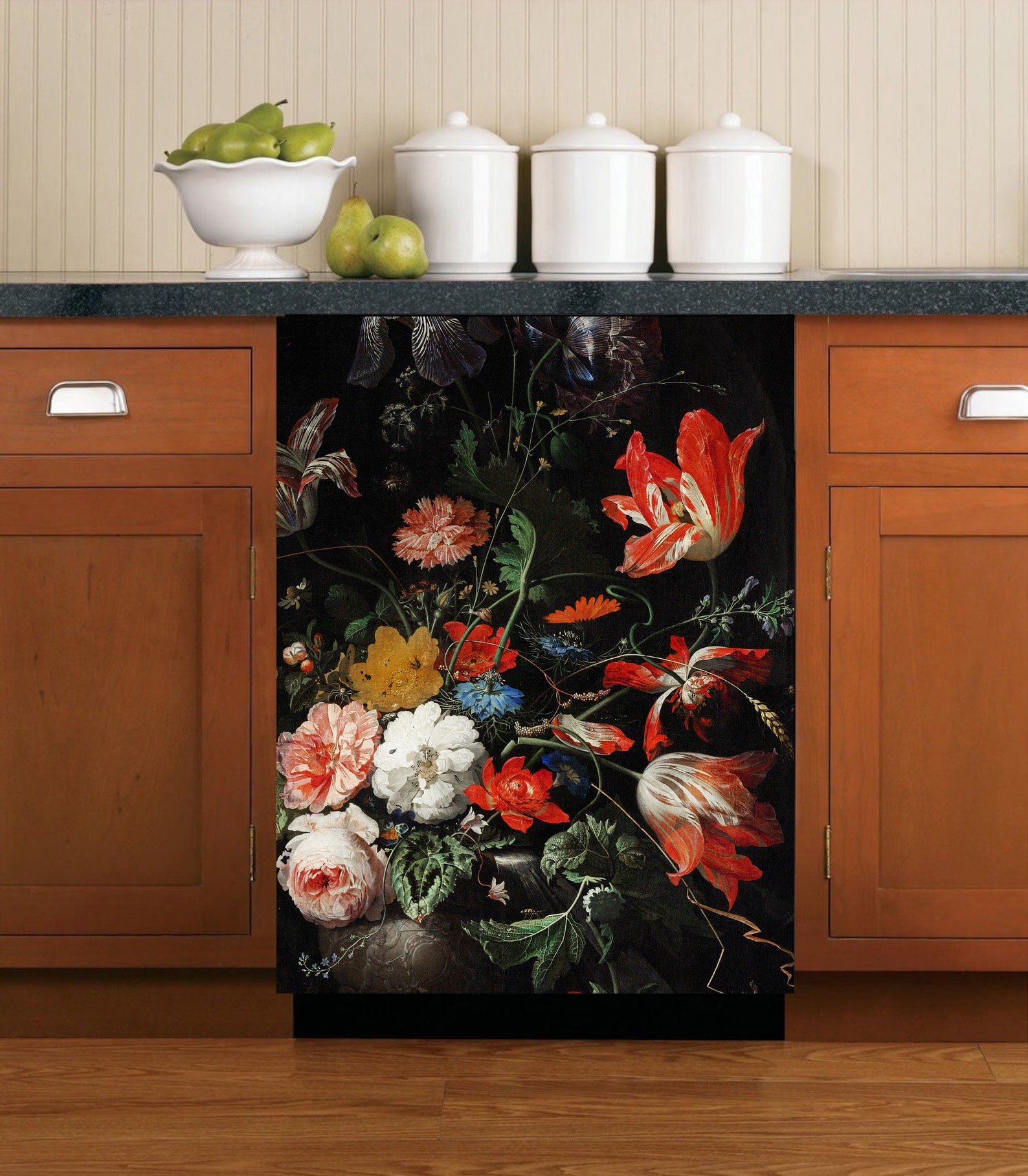 Refrigerator Wrap Vintage Floral Retro Fridge Wrap Vinyl Side - Etsy