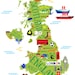 England Map Wall Decal, England Map for Classroom, Peel&stick England ...