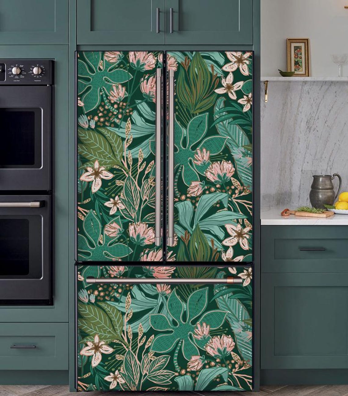 Fridge Wrap Tropical Refrigerator Wrap Vinyl Side by Side Fridge Decal ...