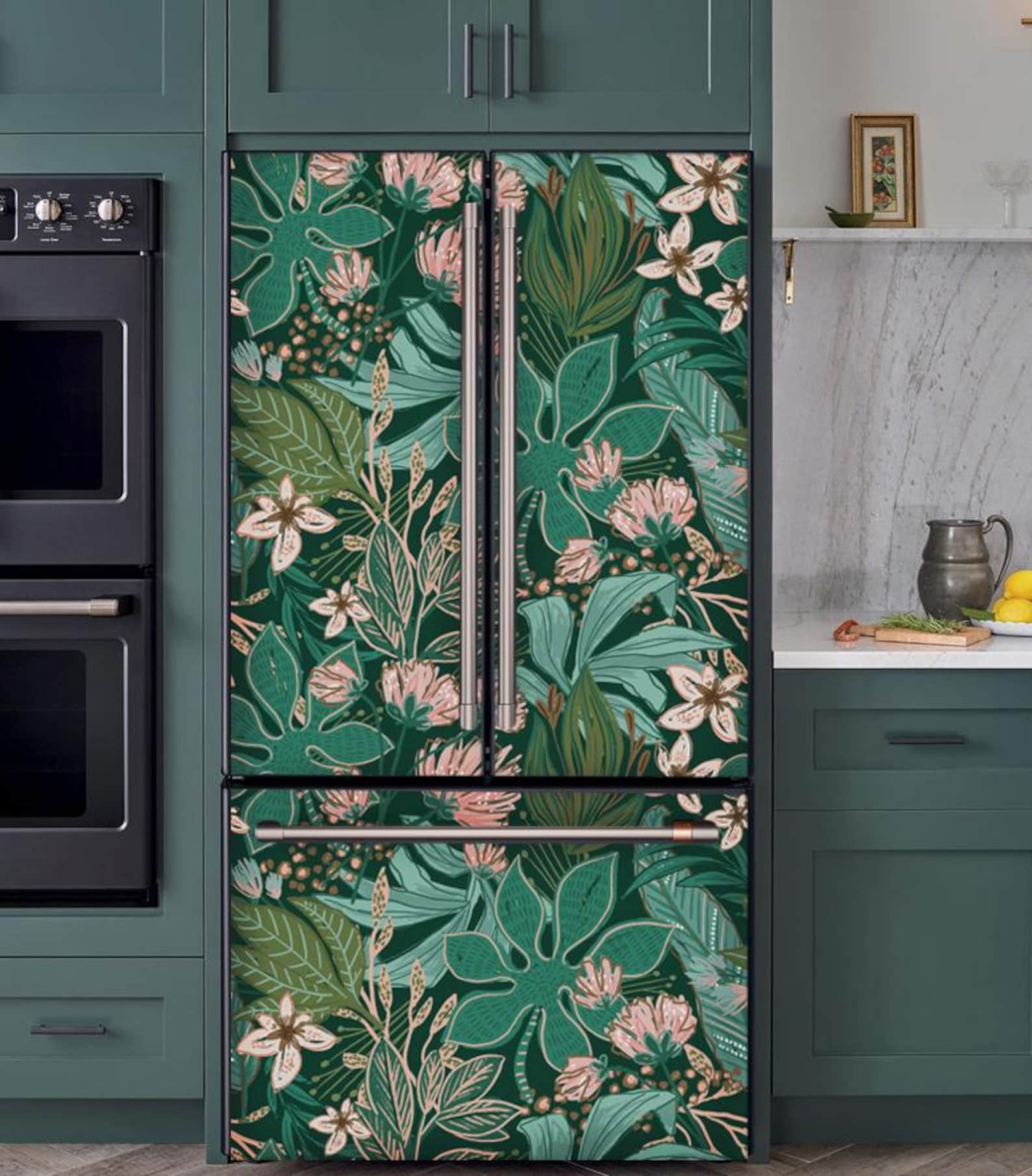 Fridge Wrap Tropical Refrigerator Wrap Vinyl Side by Side Fridge Decal ...
