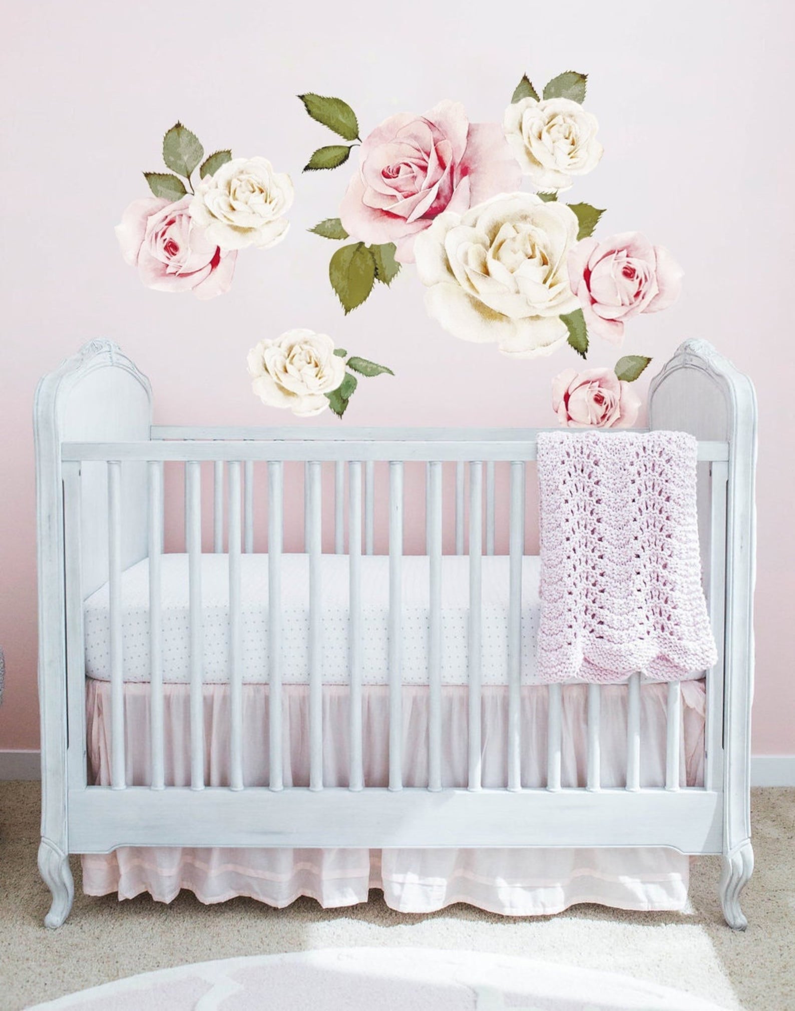 Rose Decals for Wall, Roses Flower Wall Decal, Rose Wall Decals, Floral ...