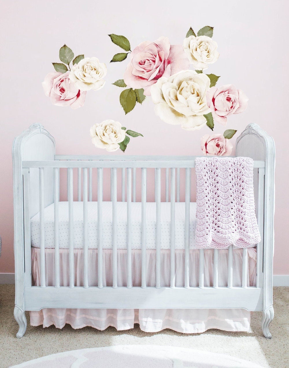 Rose Decals for Wall Roses Flower Wall Decal Rose Wall - Etsy