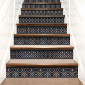 Stair Riser Decals Carpet Pattern, Dark Stair Decals, Staircase Decals ...