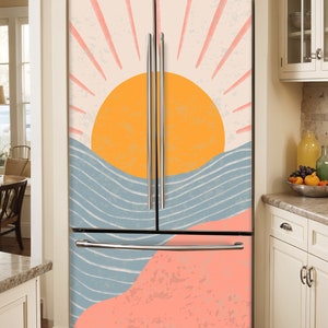 Fridge Wrap Mid Century, Refrigerator Wrap Vinyl Side by Side ...