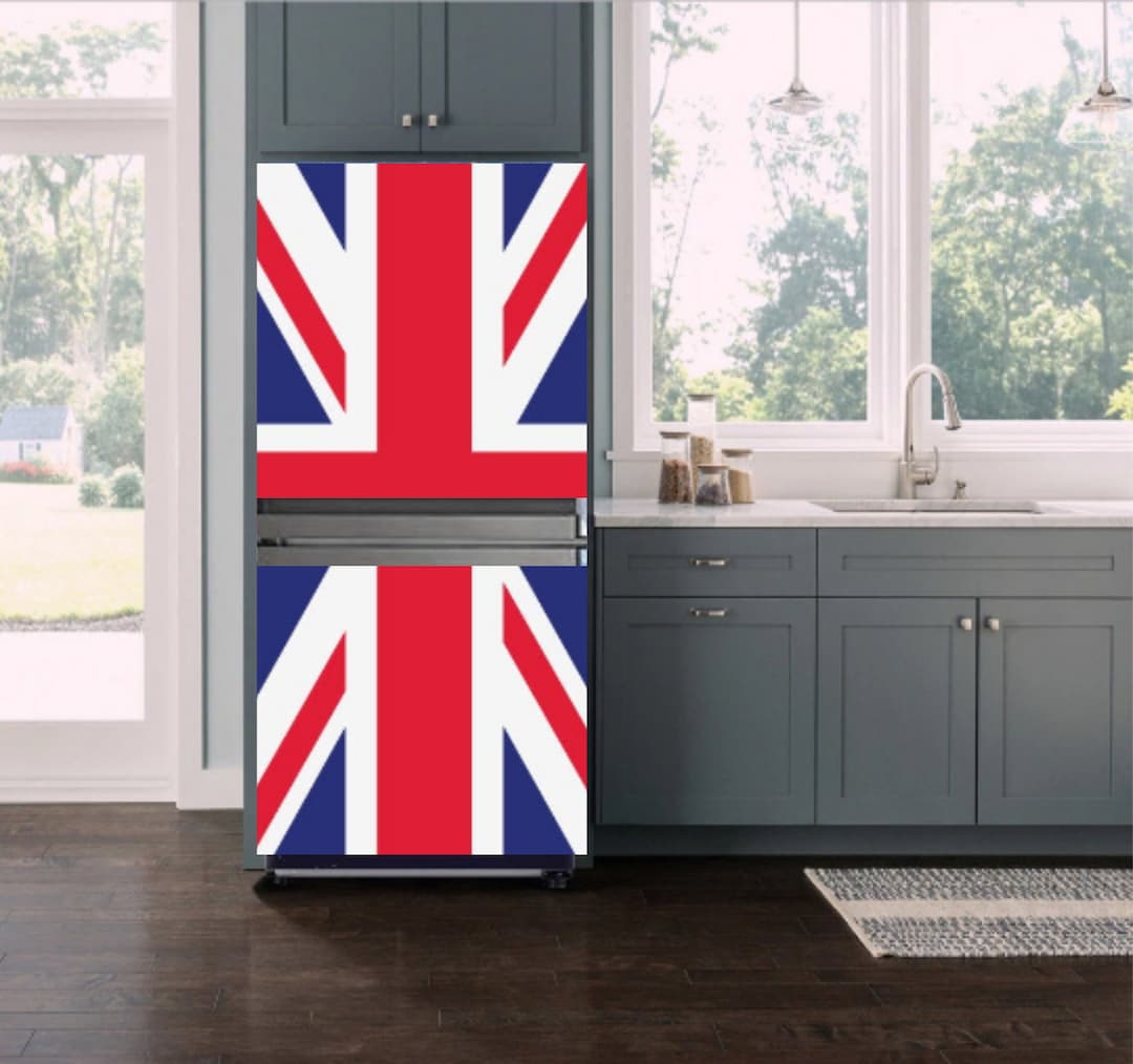 Fridge Decals, UK Flag Fridge Decal, Refrigerator Decal, Fridge Wrap ...