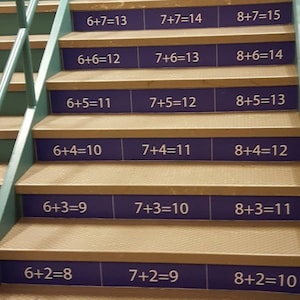 Math Stair Decal, Stair Decals School, Math Facts Multiplication, Stair ...