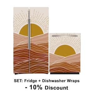 Fridge Wrap Boho, Refrigerator Wrap Vinyl Side by Side Decorative Top ...
