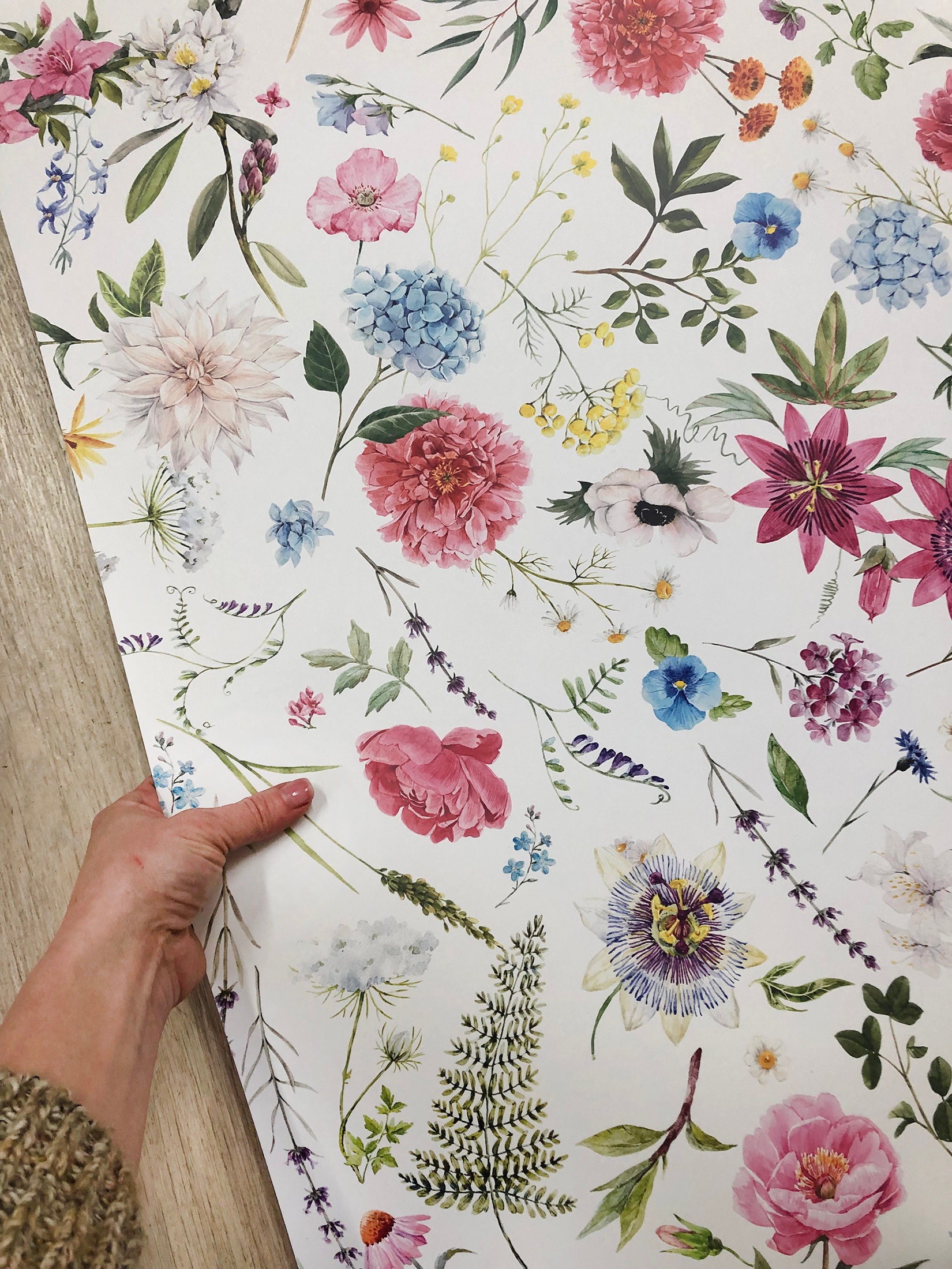 Fridge Wrap Floral Refrigerator Wrap Side by Side White - Etsy