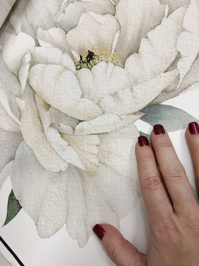 Peony Flower Wall Decals Floral Wall Decals Nursery Peony - Etsy