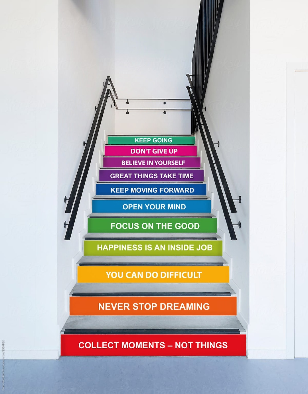 30 Motivational Stair Decals for School, Staircase Quotes Decal, Growth ...