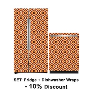 Retro Pattern Fridge Wrap Vintage Refrigerator Wrap Vinyl Side by Side ...