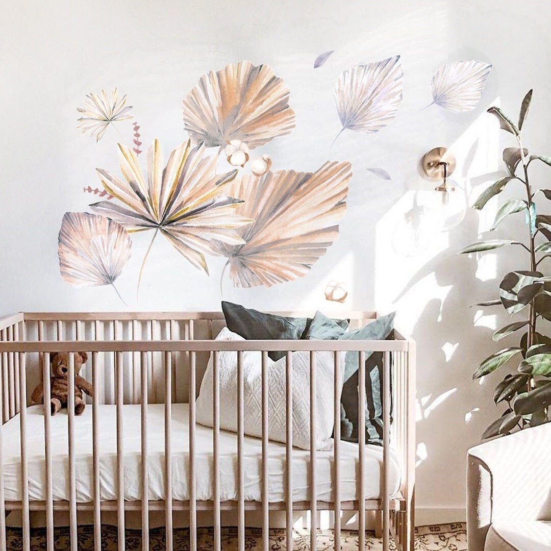 Boho Leaves Wall Decal for Bedroom Boho Floral Wall Decals - Etsy