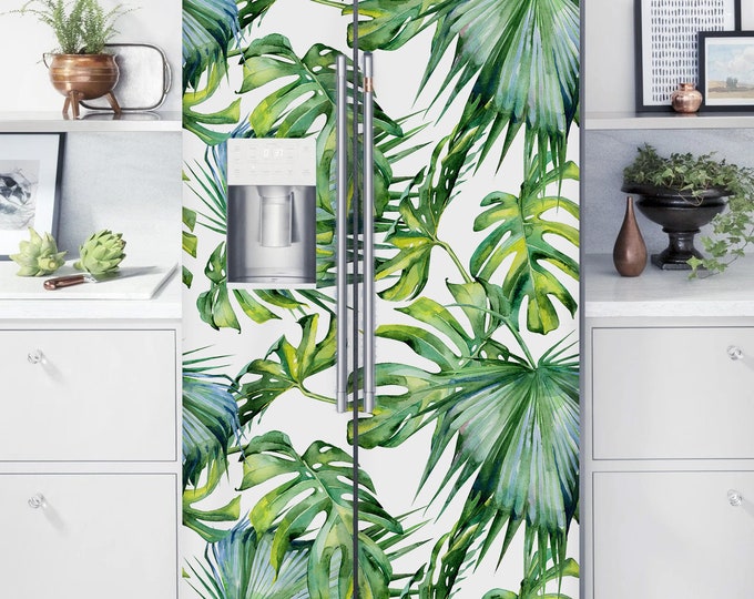Refrigerator Wrap Side by Side Tropical Fridge Wrap Vinyl - Etsy