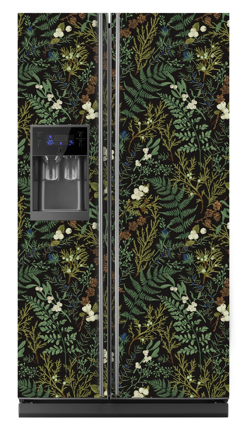 Fridge Wrap Vintage Botanical Retro Refrigerator Wrap Vinyl - Etsy