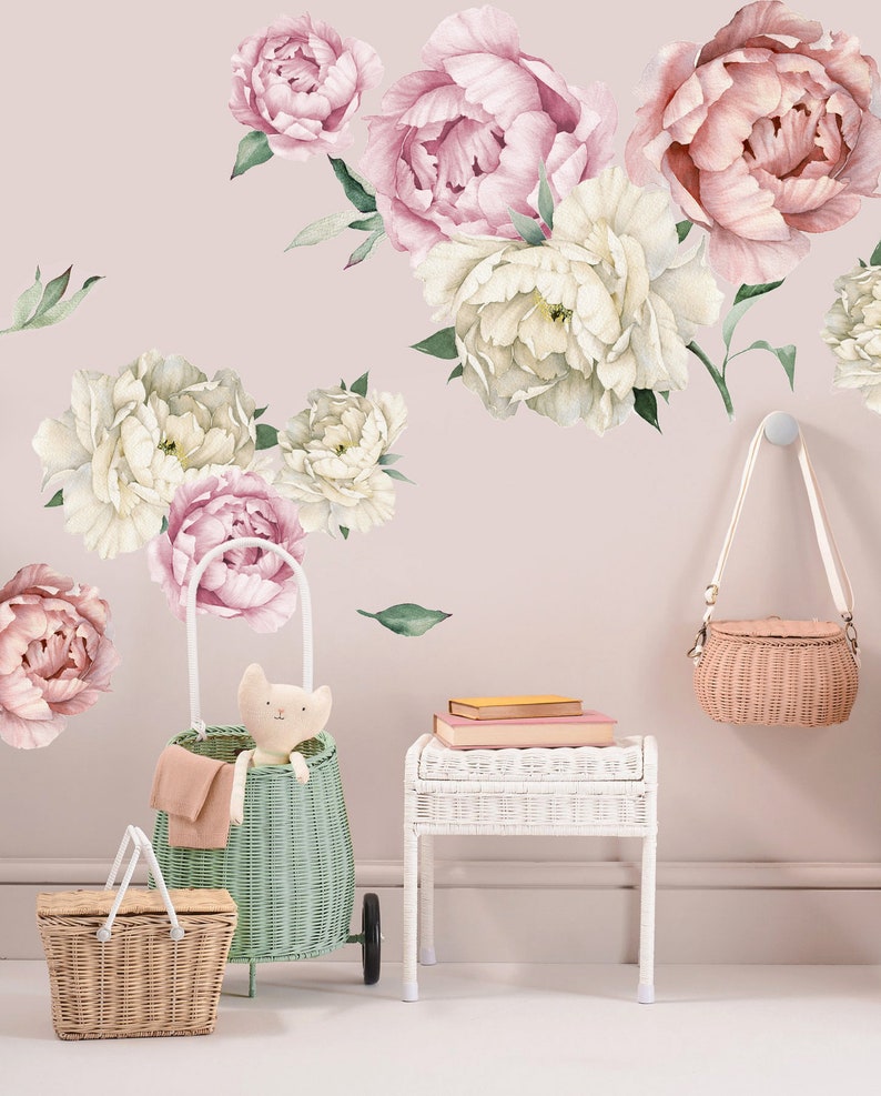 Large Peony Wall Decal Large Peonies Wall Decals Peony - Etsy