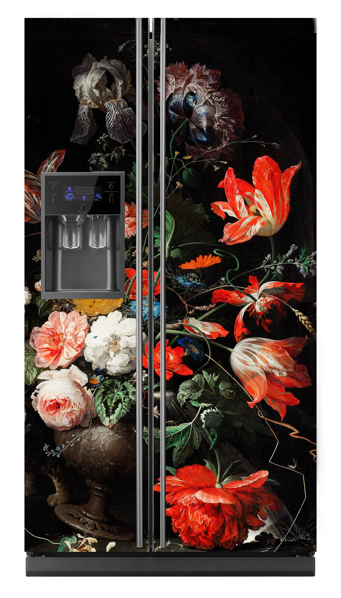 Refrigerator Wrap Vintage Floral Retro Fridge Wrap Vinyl Side - Etsy