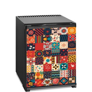 Farmhouse Refrigerator Wrap Side by Side Retro Style Patchwork Fridge ...
