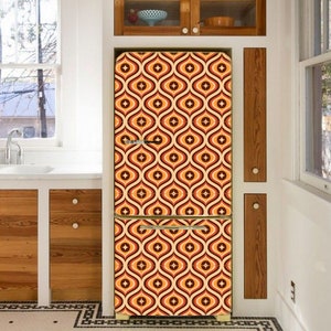 Retro Pattern Fridge Wrap Vintage Refrigerator Wrap Vinyl Side by Side ...
