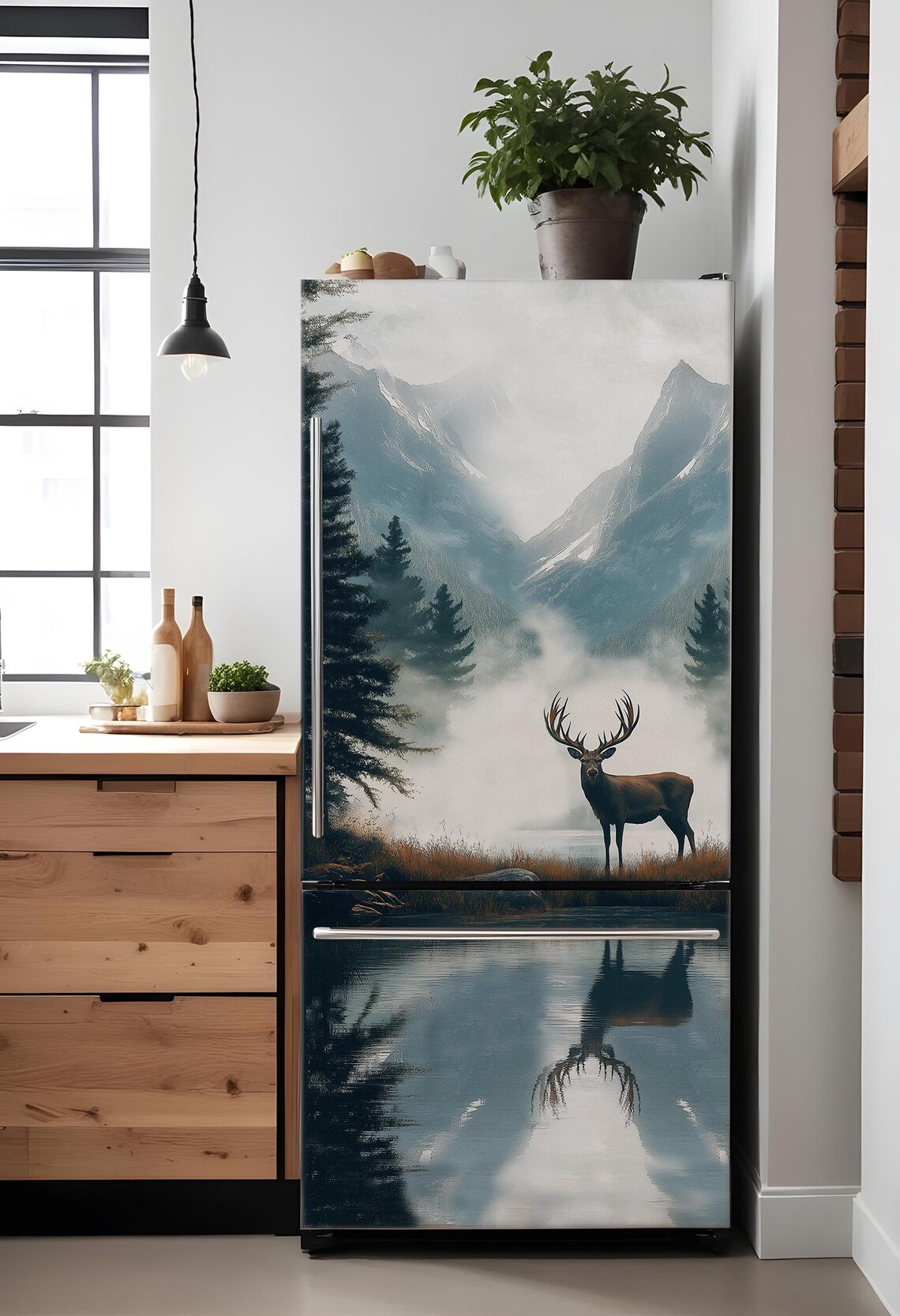 Fridge Wrap Rustic, Farmhouse Refrigerator Wrap Vinyl Side by Side, Top ...
