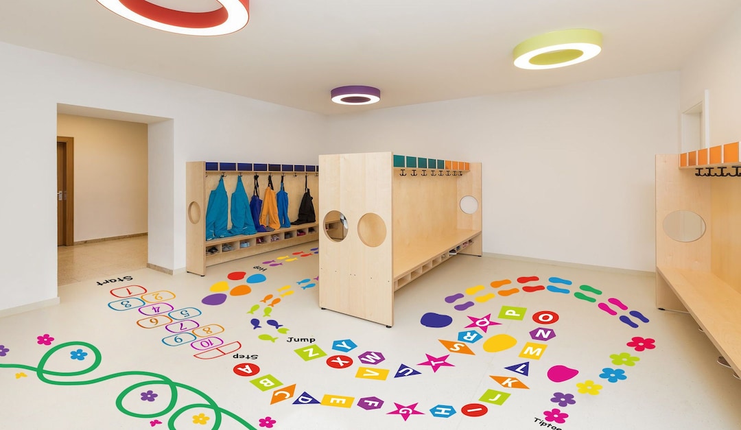 School Floor Sensory Path, Educational Floor Decal, ABC Decals Floor ...