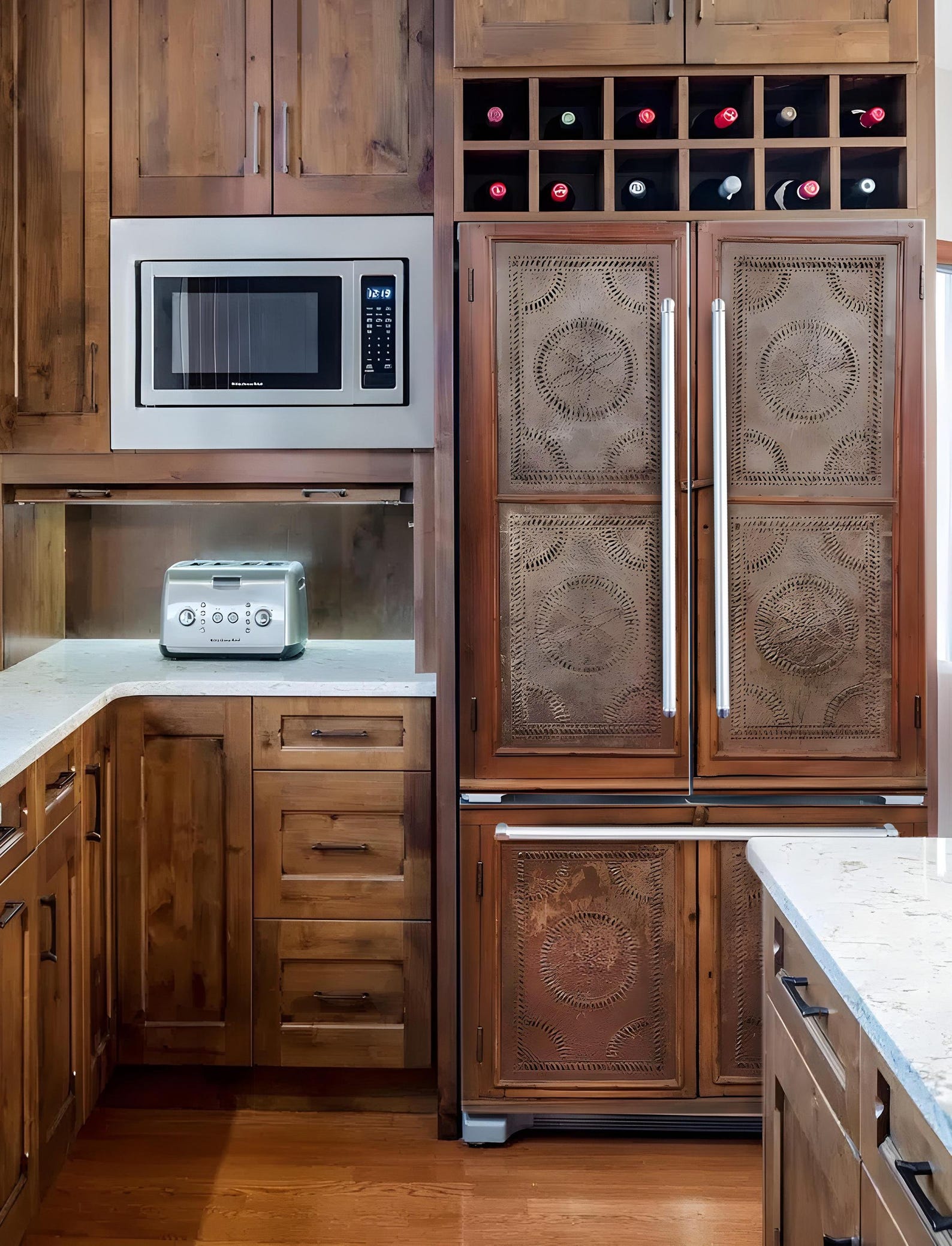 Farmhouse Fridge Wrap Pie Safe, Refrigerator Wrap Vinyl Side by Side ...
