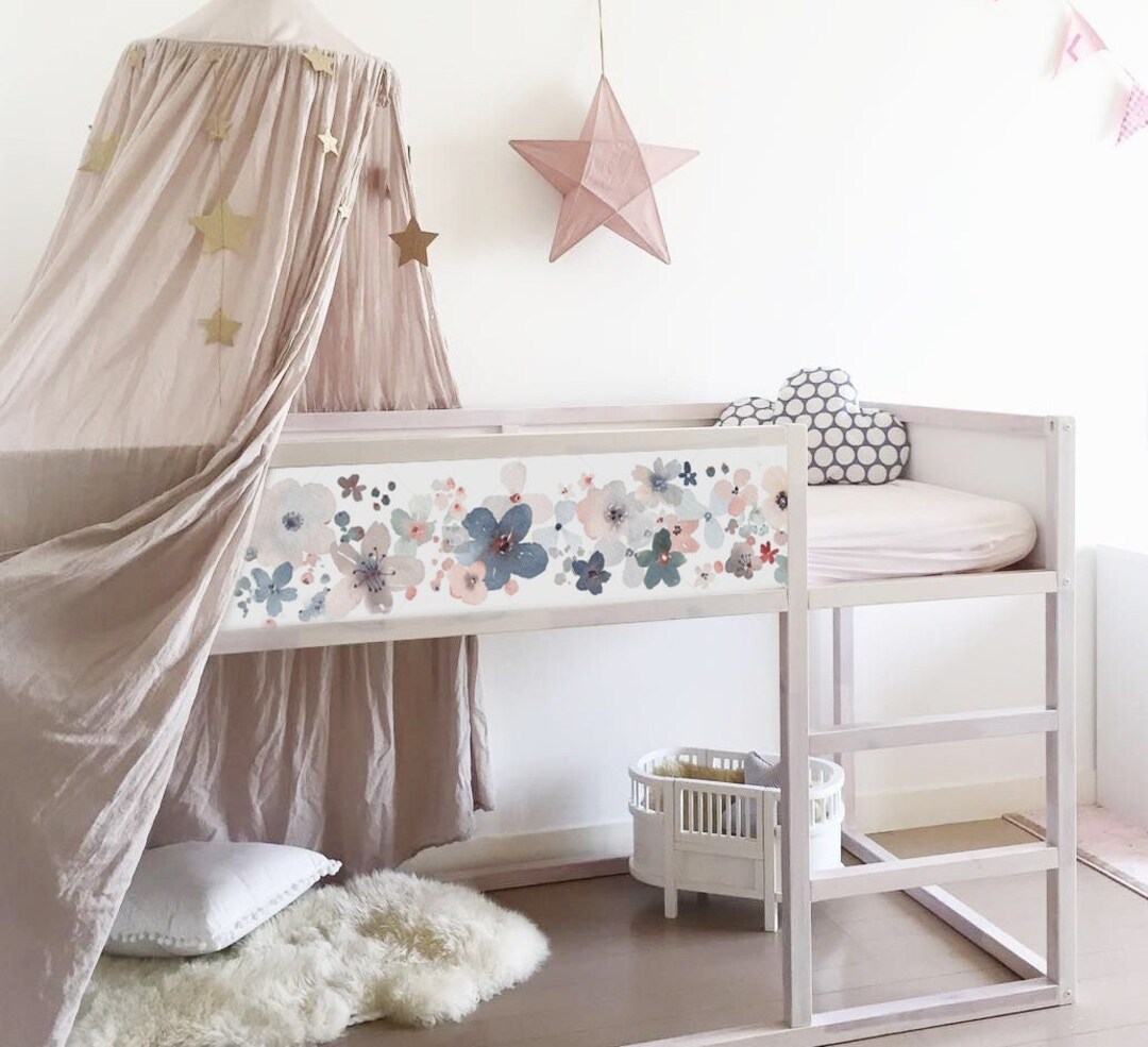 KURA BED Decal Girls, Decals for Kura Bed, Ikea Kura Bed Decal Floral ...