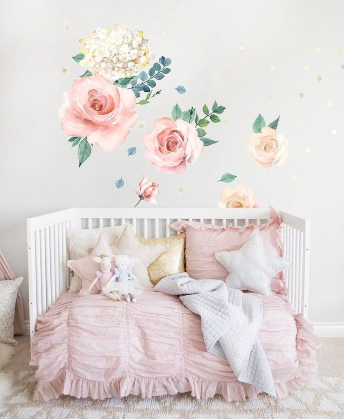 Rose Flower Wall Decal Rose Wall Decals Floral Wall Decals - Etsy