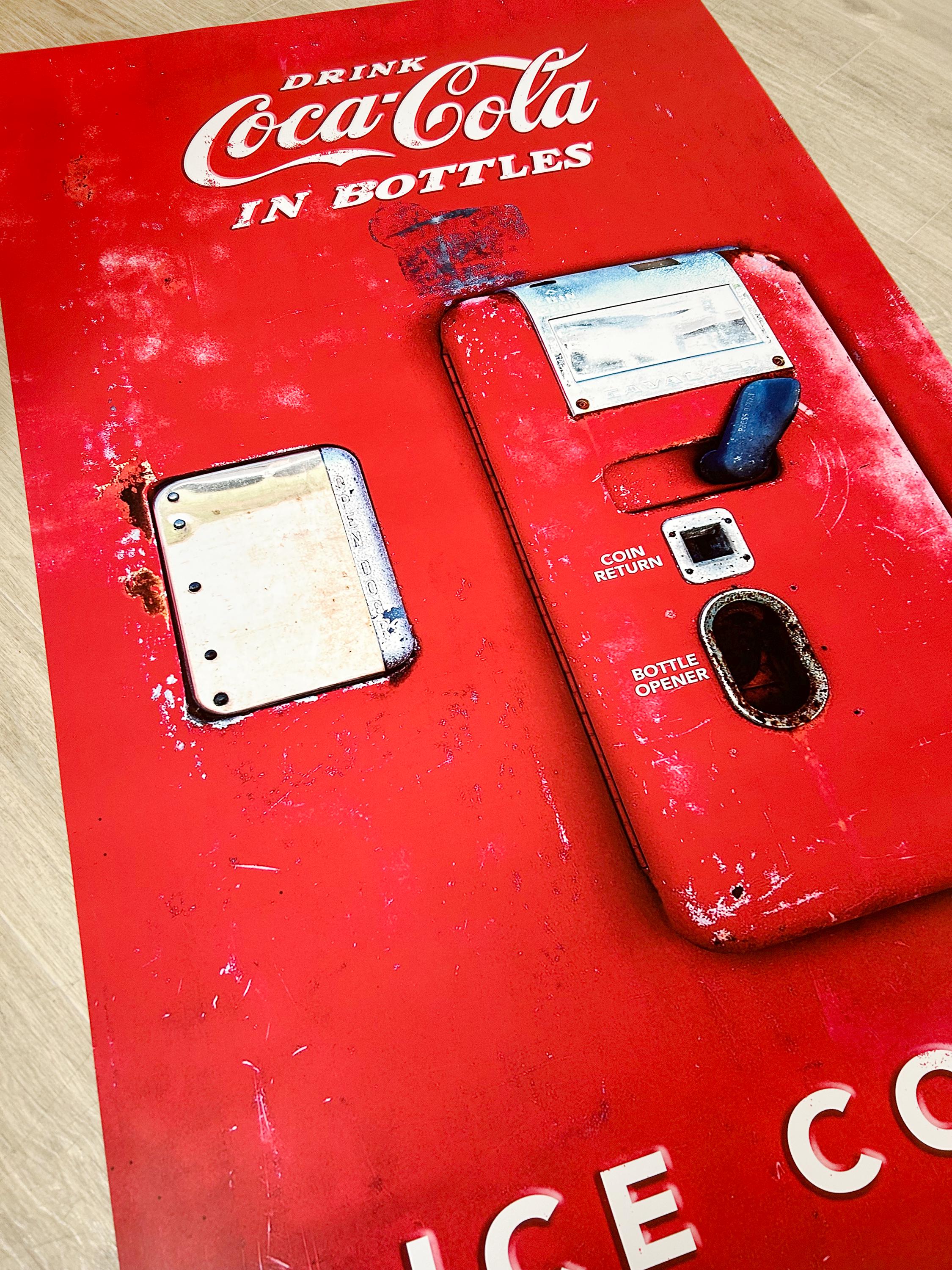 Vintage Coca Cola Vending Machine Refrigerator Wrap, Retro Fridge Wrap ...