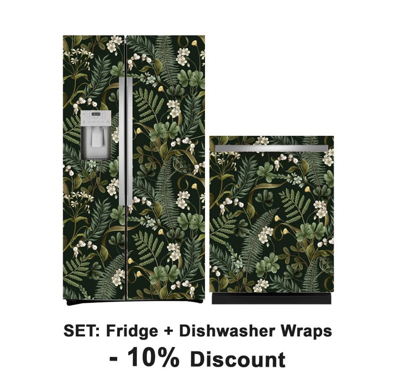 3D White Fridge Wrap Vinyl Cover, Refrigerator Wrap Top Bottom, Side by ...