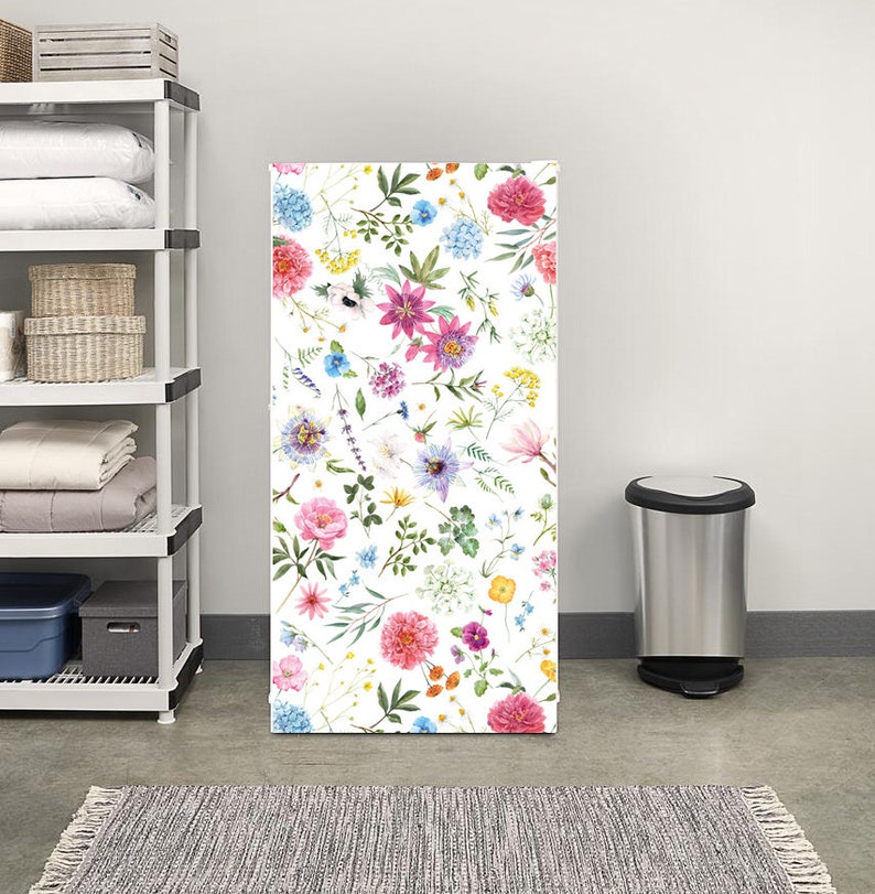 Fridge Wrap Floral Refrigerator Wrap Side by Side White - Etsy