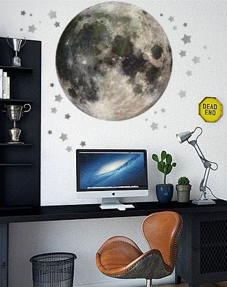 Full Moon Wall Decal Moon Vinyl Decal Moon Decals for walls | Etsy