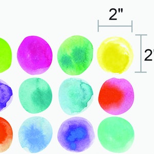 Watercolor Polka Dots, 95 Pcs Polka Dots Stickers for Wall, Vinyl Polka ...