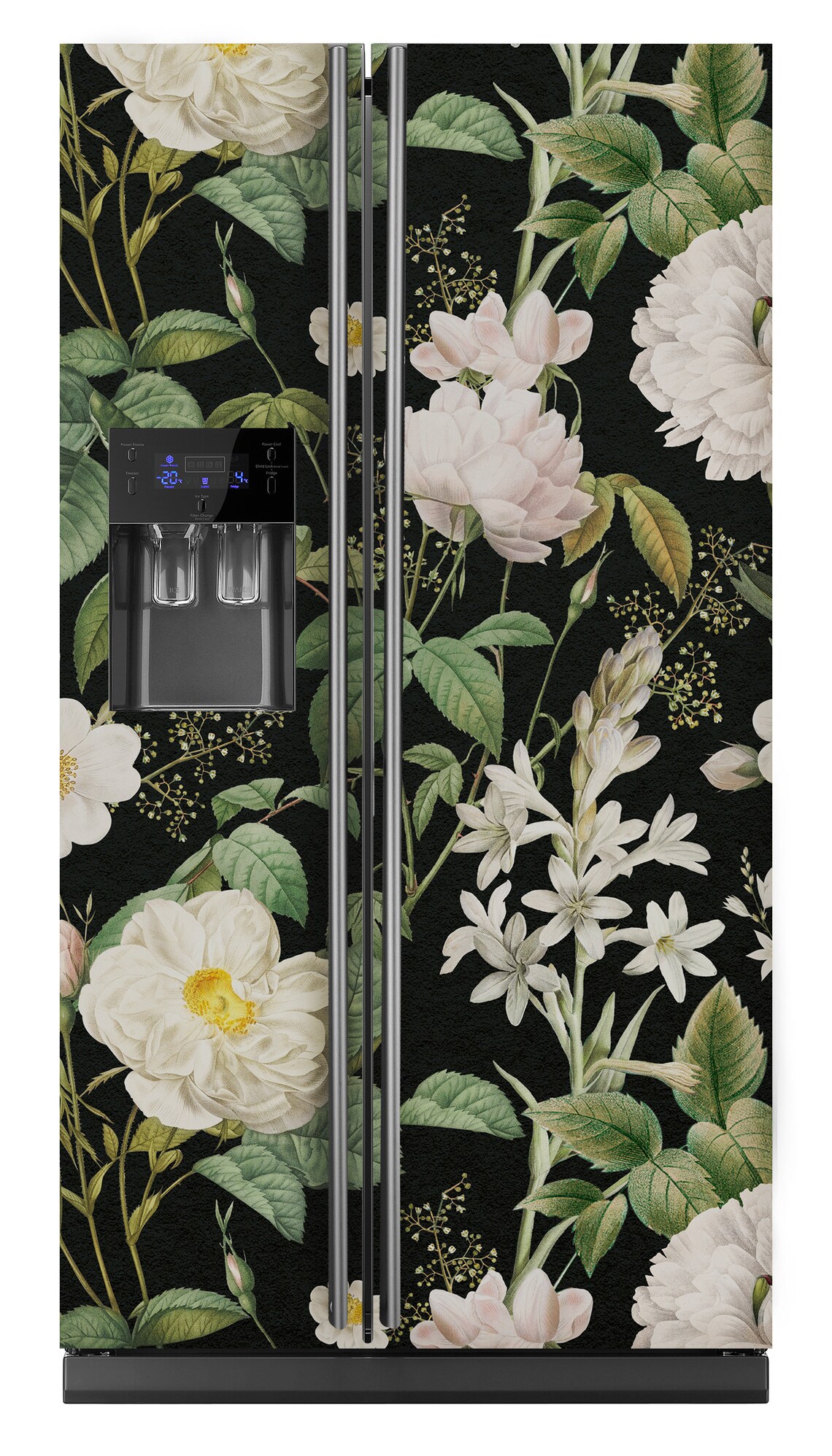 Refrigerator Wrap Vintage Floral Retro Fridge Wrap Vinyl Side - Etsy