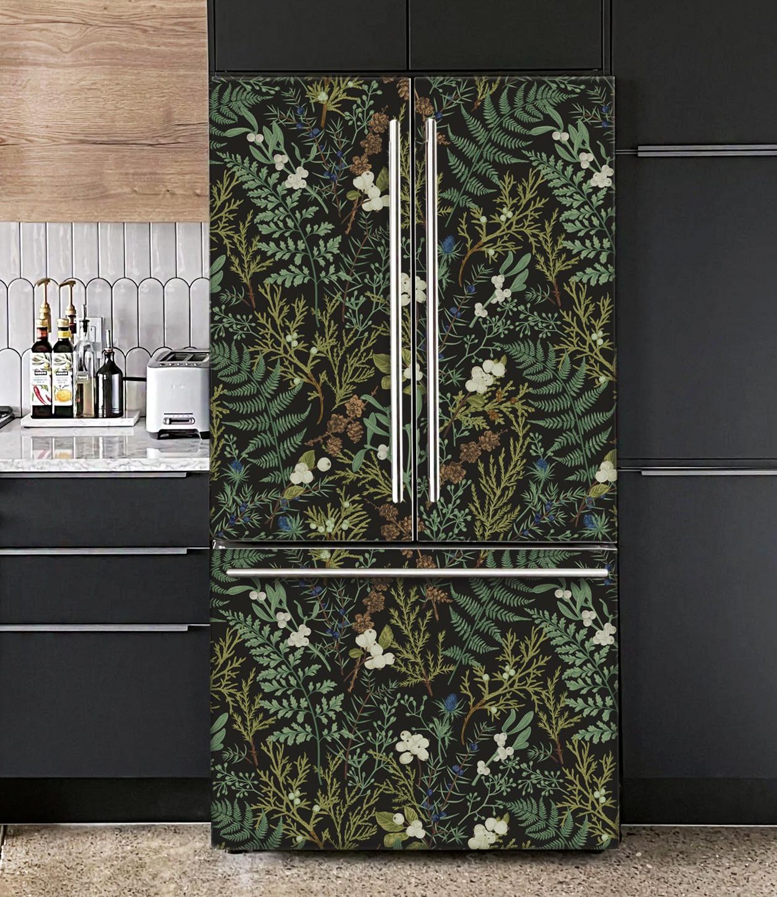 MINI Fridge Wrap Floral Mini Fridge Decal Vinyl Vintage Botanical RV ...