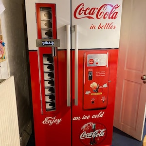 Vintage Fridge Decal Peel Stick, Fridge Wrap Vinyl, Coca Cola Fridge ...