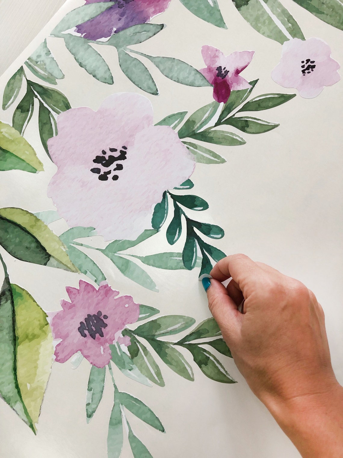 Floral Wall Decals Flower Wall Decal Flowers Wall Decals | Etsy