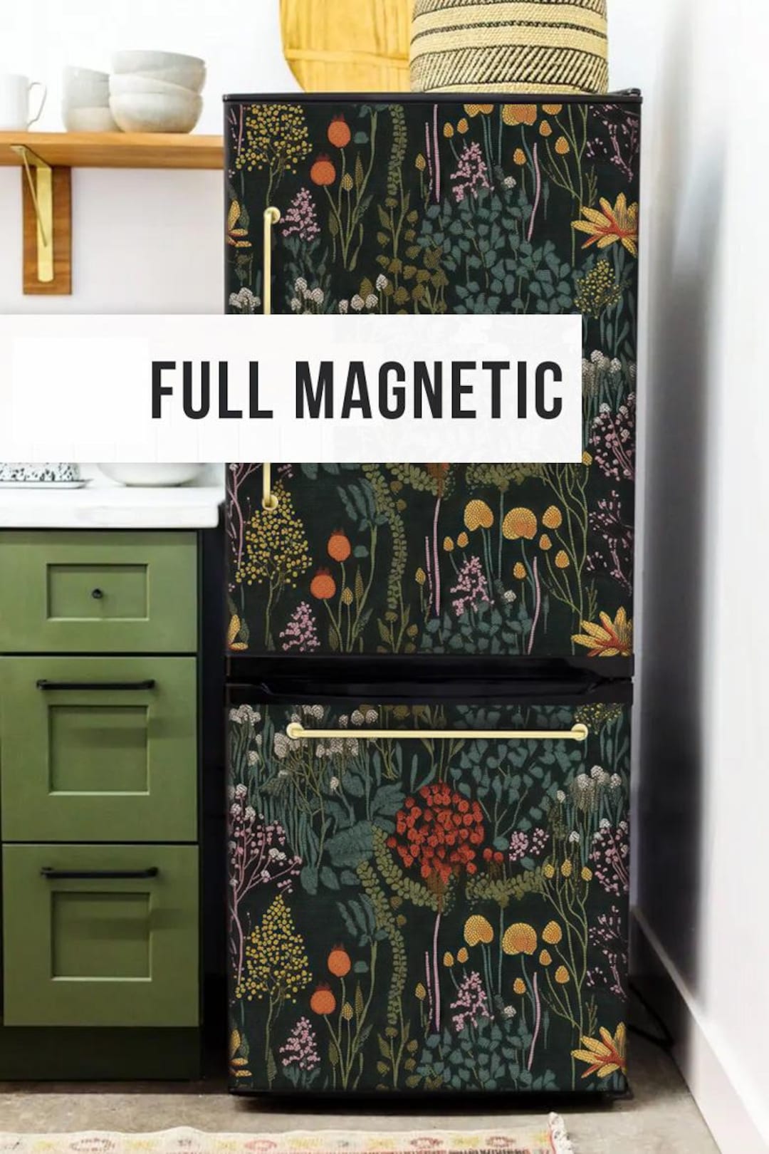 Magnetic Fridge Wrap Custom, Refrigerator Wrap Vinyl Magnets side by ...