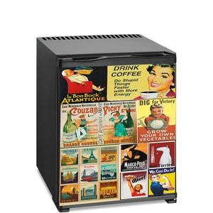 Retro MINI Fridge Wrap Vintage Fridge Decals Mini Refrigerator Decals ...