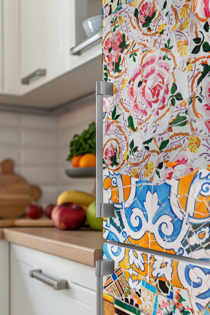 Fridge Wrap Vinyl Tiles, Refrigerator Wrap Side by Side, Top Bottom ...