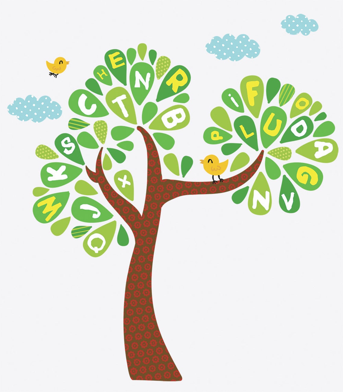 Alphabet Tree Wall Decal, Alphabet Decals, Kindergarten Decor ...