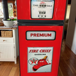 Retro Gas Pump Refrigerator Wrap Vintage Fridge Wrap Old Gas Pump ...