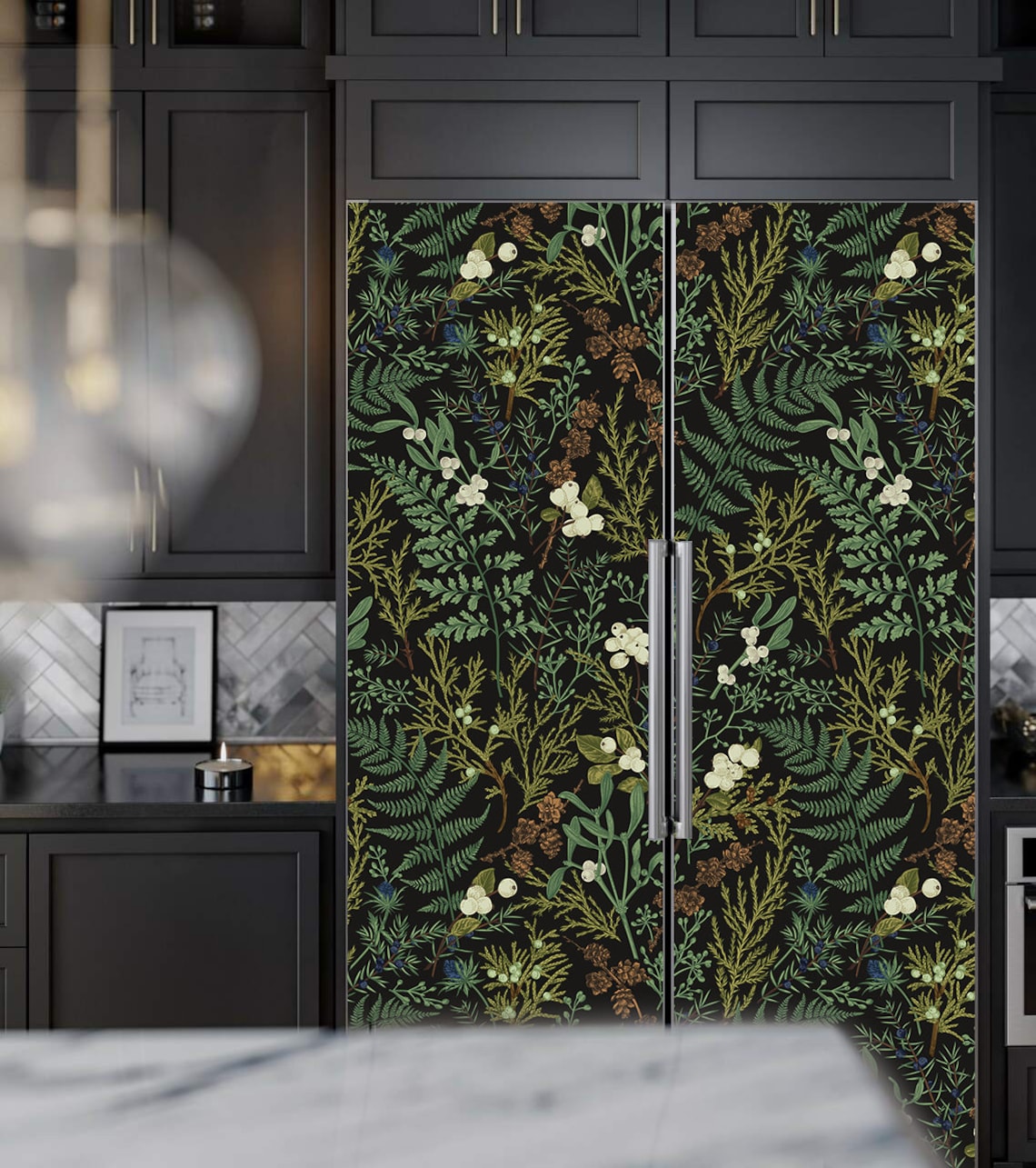 Fridge Wrap Vintage Botanical Retro Refrigerator Wrap Vinyl - Etsy