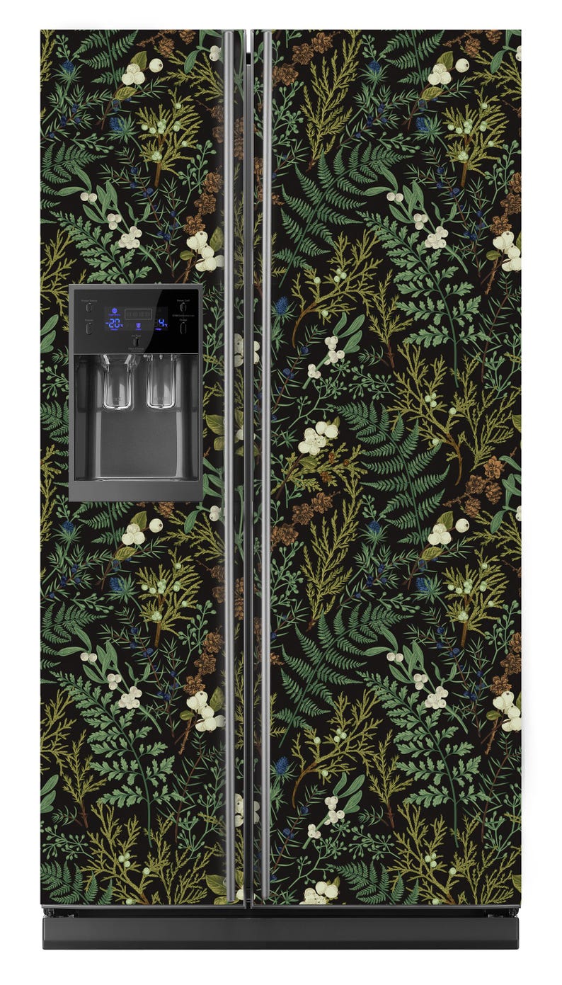 MINI Fridge Wrap Floral Mini Fridge Decal Vinyl Vintage Botanical RV ...